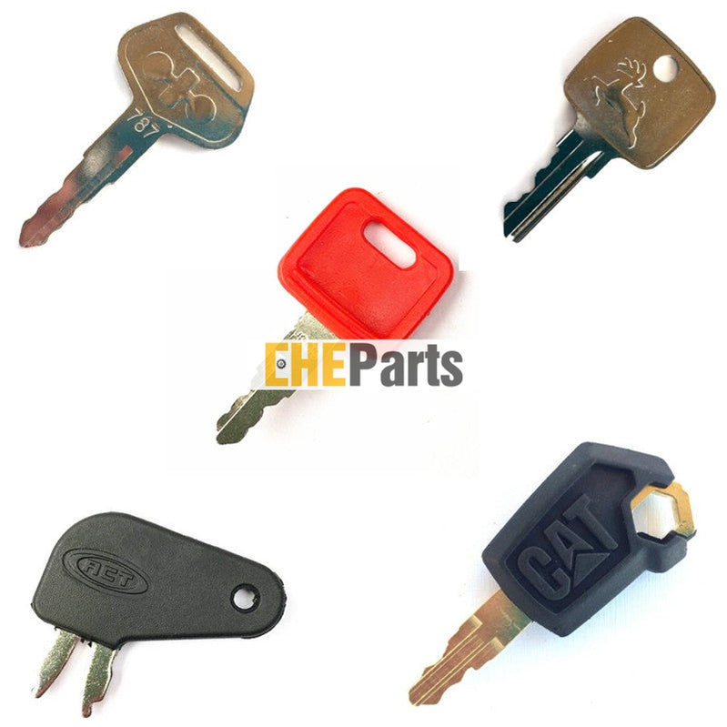 Aftermarket Ignition Key Heavy Equipment Key Set 5 Keys CAT John Deere