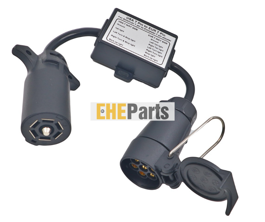 European Round 7-Pin Connector to US 7-Way Blade Adapter Trailer Light