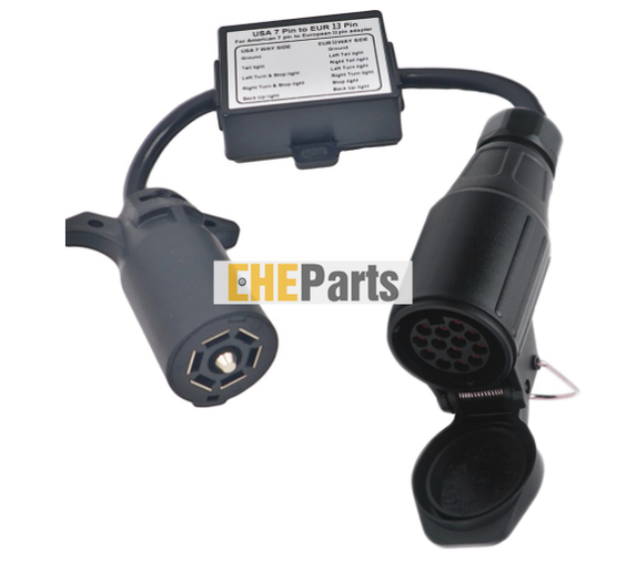 American RV Style 7-Way Connector to European 13-Pin Plug - US Vehicle